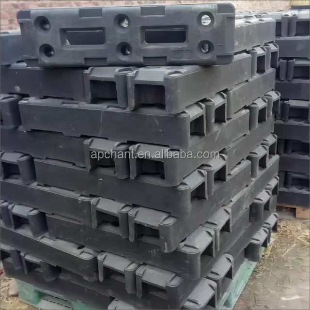 Black Recycled Rubber Block Temporary Fencing for Sports Construction ...