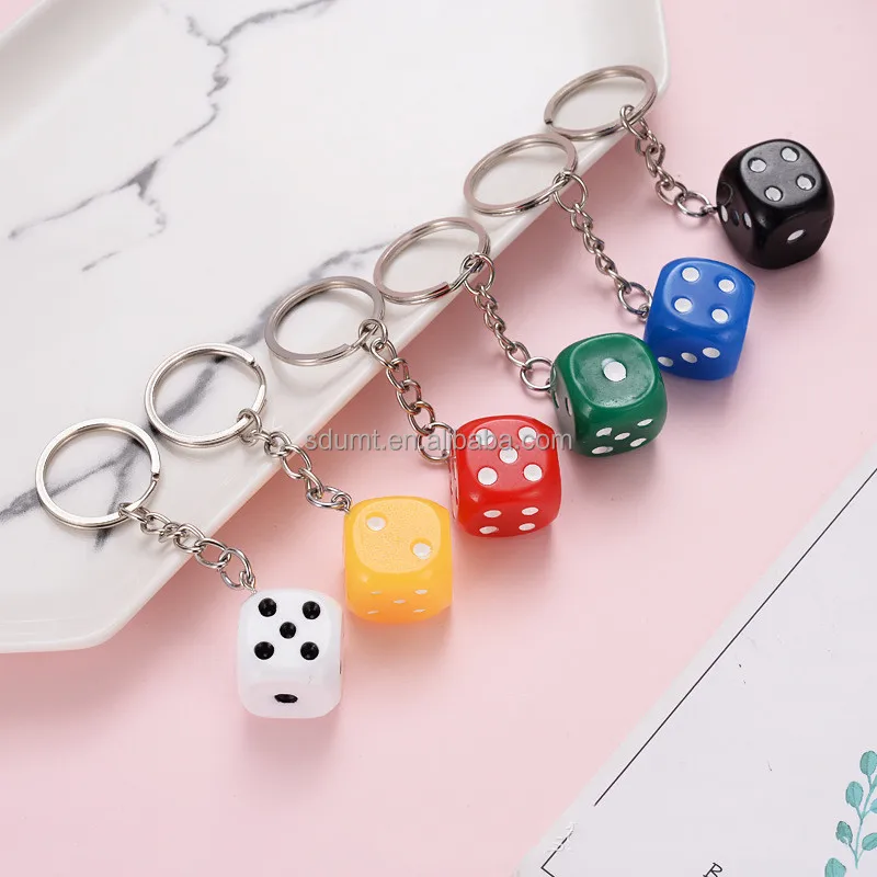 Hot Sale Keychain Resin Dice Key Chain Mini Dice Key Ring - Buy Dice ...