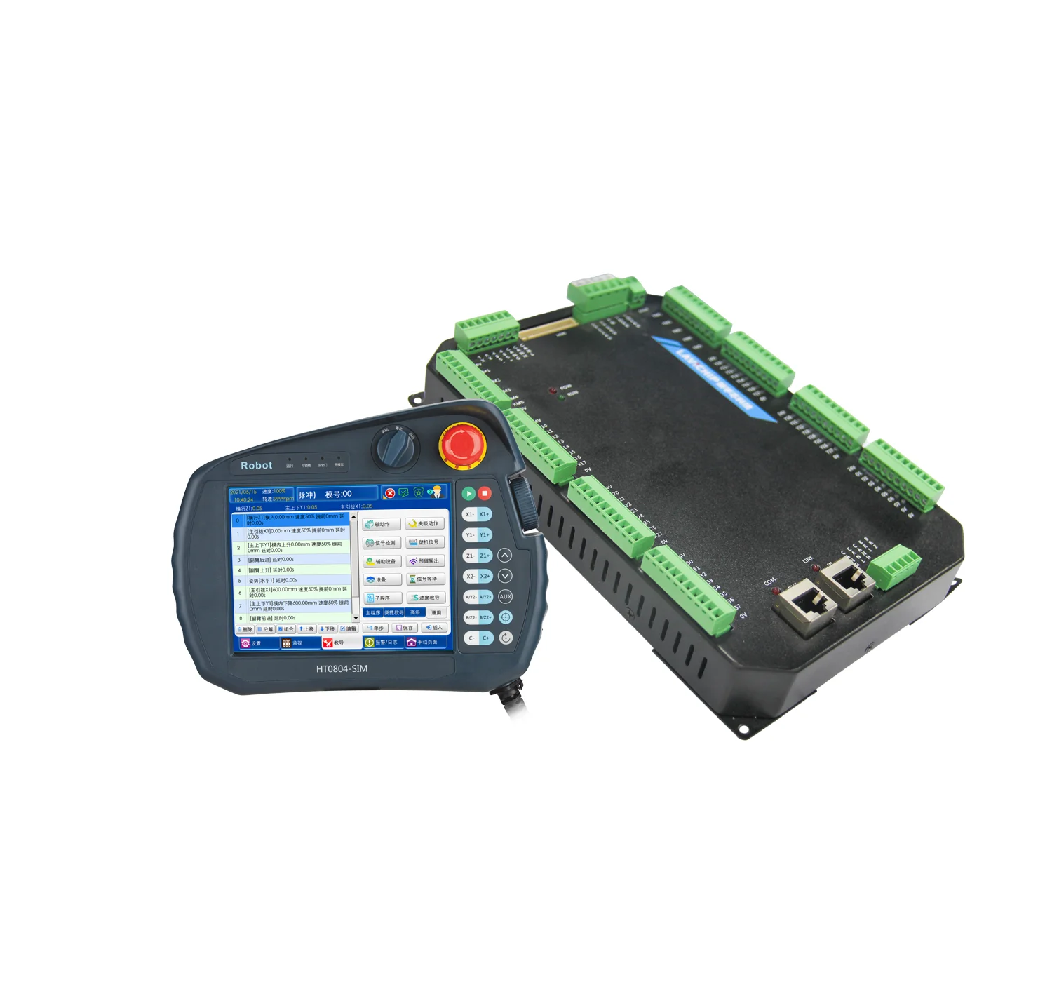 EtherCAT bus multi-axis communication injection robot arm motion controller system with teach ...