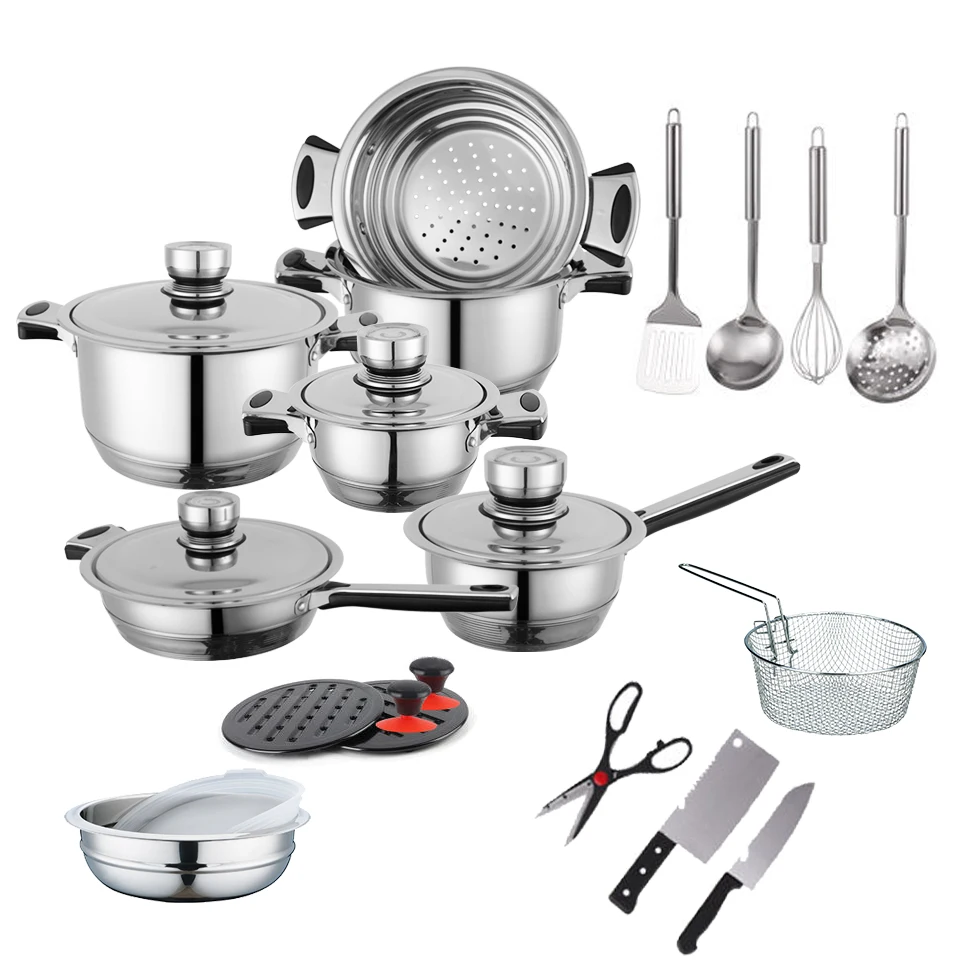 Hot Sale German 26 32 42 50pcs Kitchenware Stainless Steel Nonstick ...