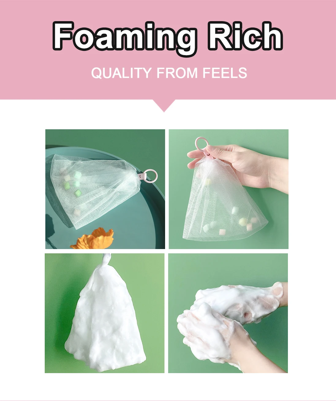 Foaming Soap/facial Cleanser Pe Net For Facial Cleansing& Body Wash A01 ...