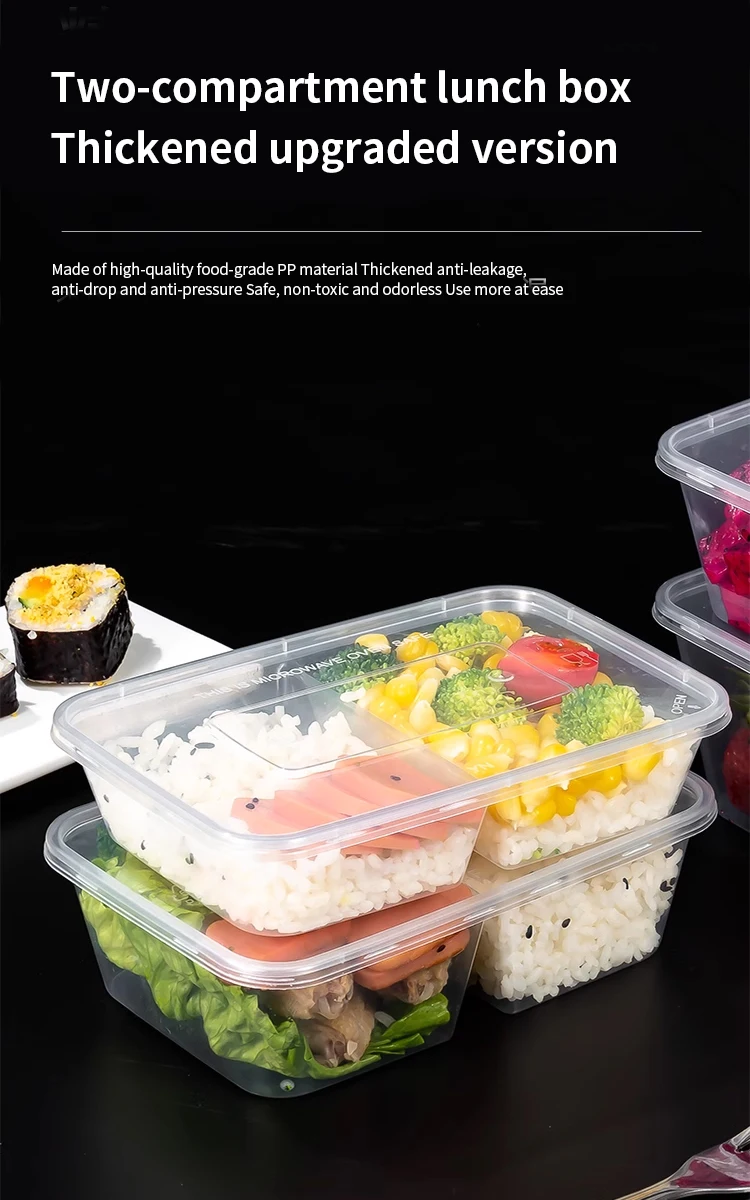 Disposable Lunch Box Transparent Double Compartment Lunch Box| Alibaba.com