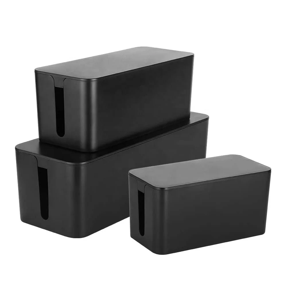 Cord Organizer Box Cover with Cable Kit - Hides Power Strips