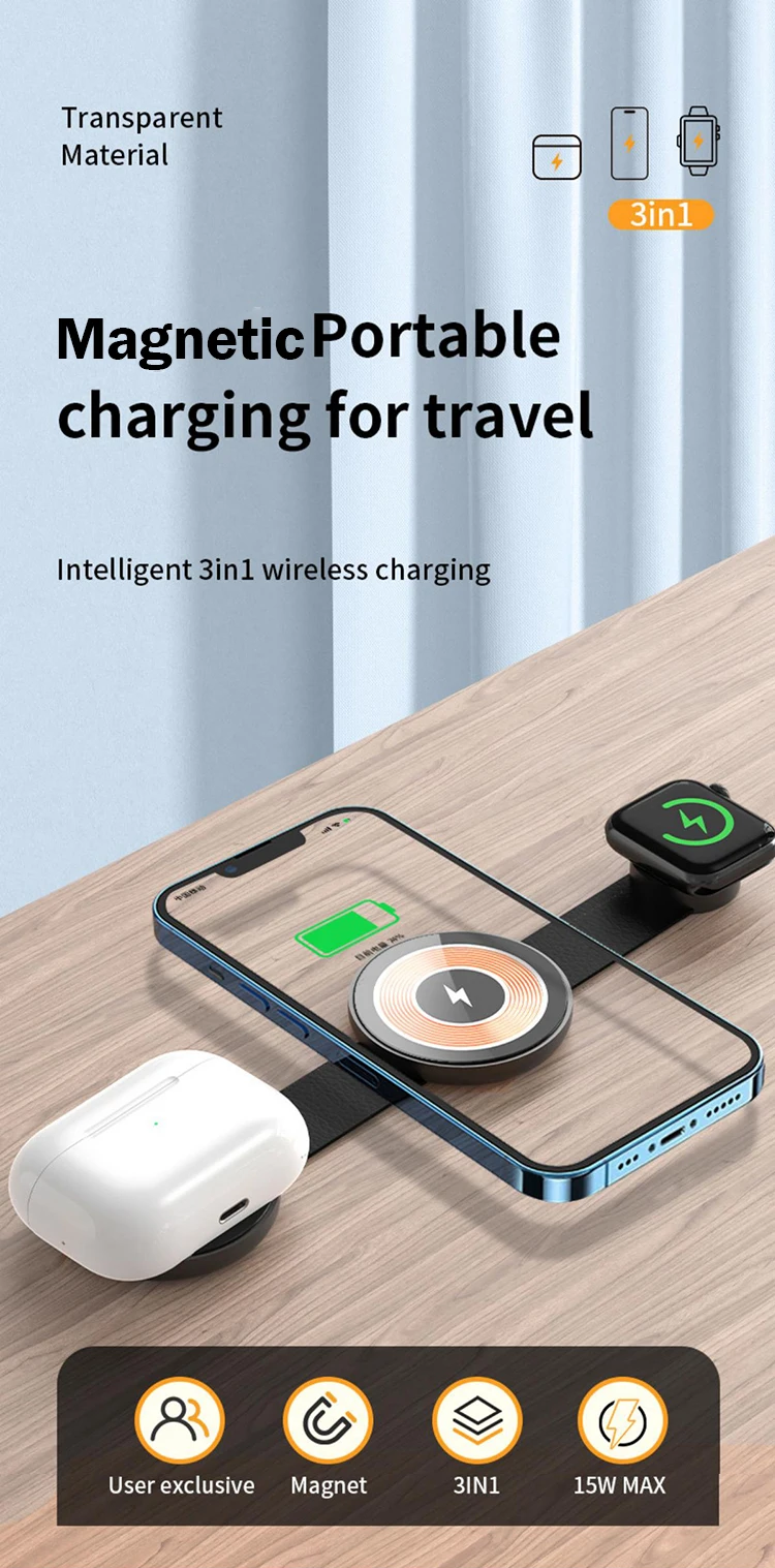 Foldable 3 In 1 Wireless Charger Trending Products 2023 New Arrivals 3 ...