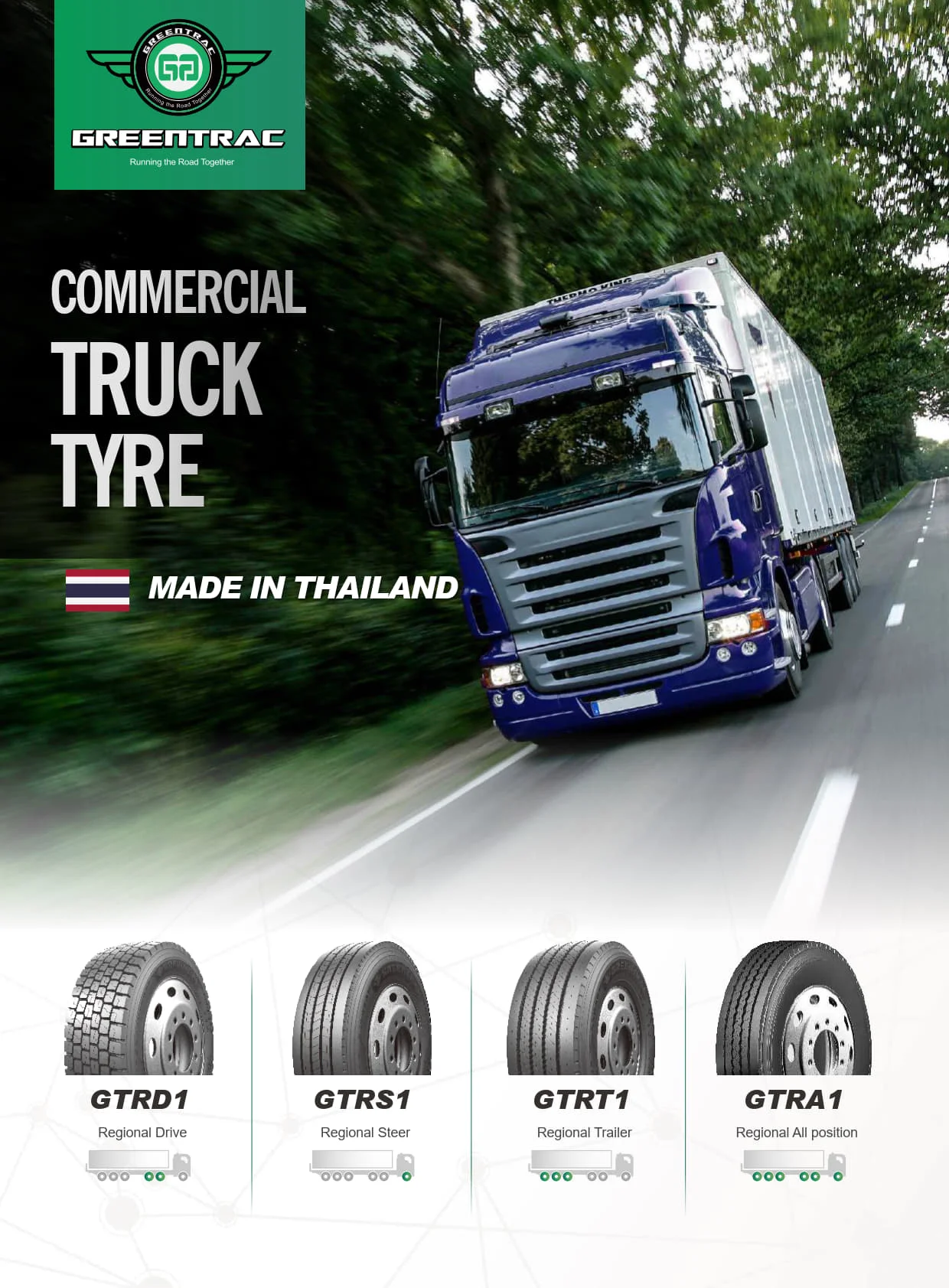 Greentrac GTRA1 215/75R17.5 Truck Tires - Durable & Reliable