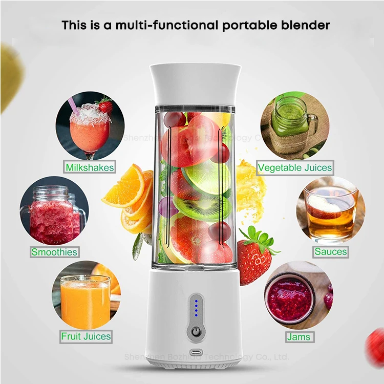 Hot Wireless Charging Mini Portable Blender Mixer Household Small ...