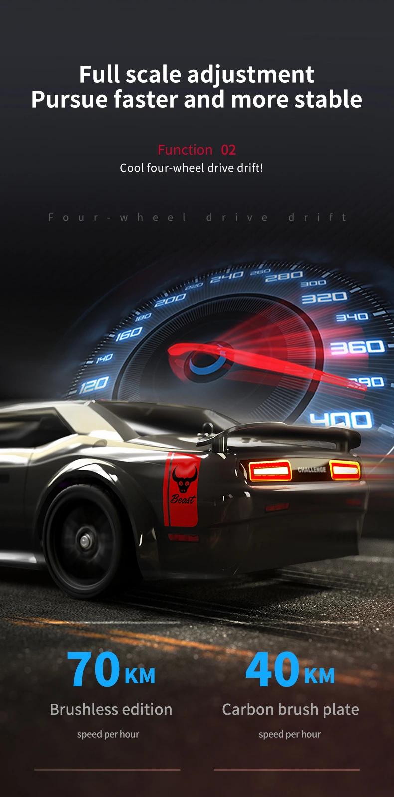 Beast SG216MAX Hellcat Brushless Remote Control Car