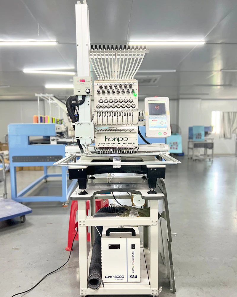 Honpo 1 Head Embroidery Machine with Laser Cutting