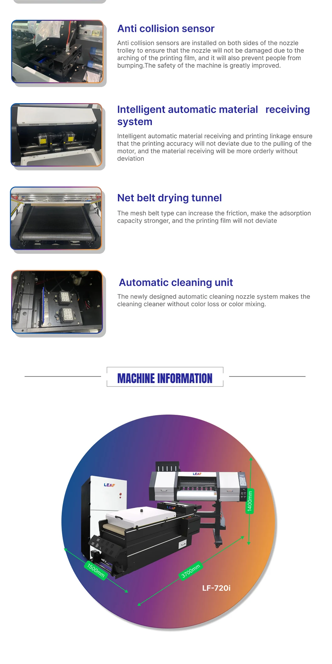 Leaf Dtf Printer 60cm 24 Inch Printer With I3200-a12pcs Printheads For ...