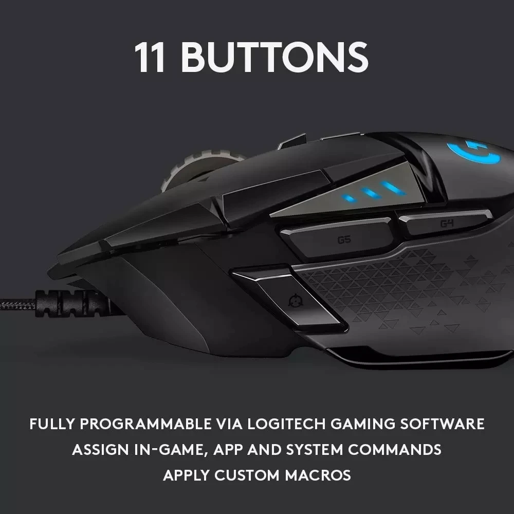 Logitech G502 Hero Wired Gaming Mouse - 11 Programmable Buttons ...