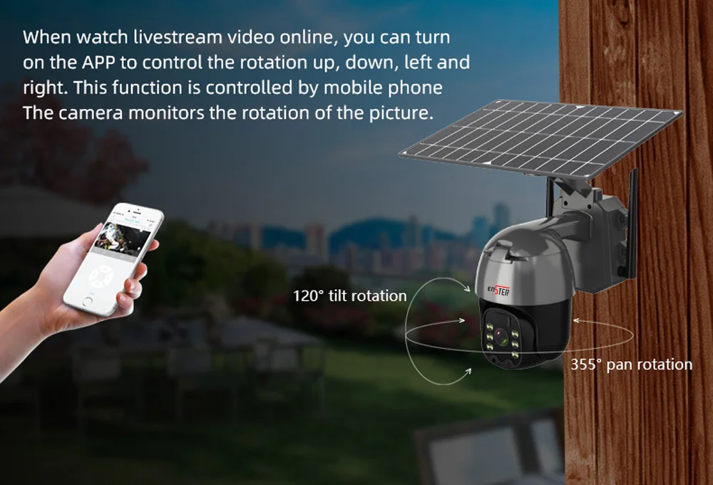 ENSTER Ubox Solar PTZ Camera WIFI Battery Camera Outdoor CCTV ...