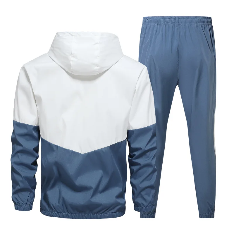 Men Casual Sets Mens Hooded Tracksuit Sportswear Jackets+Pants 2 Piece ...
