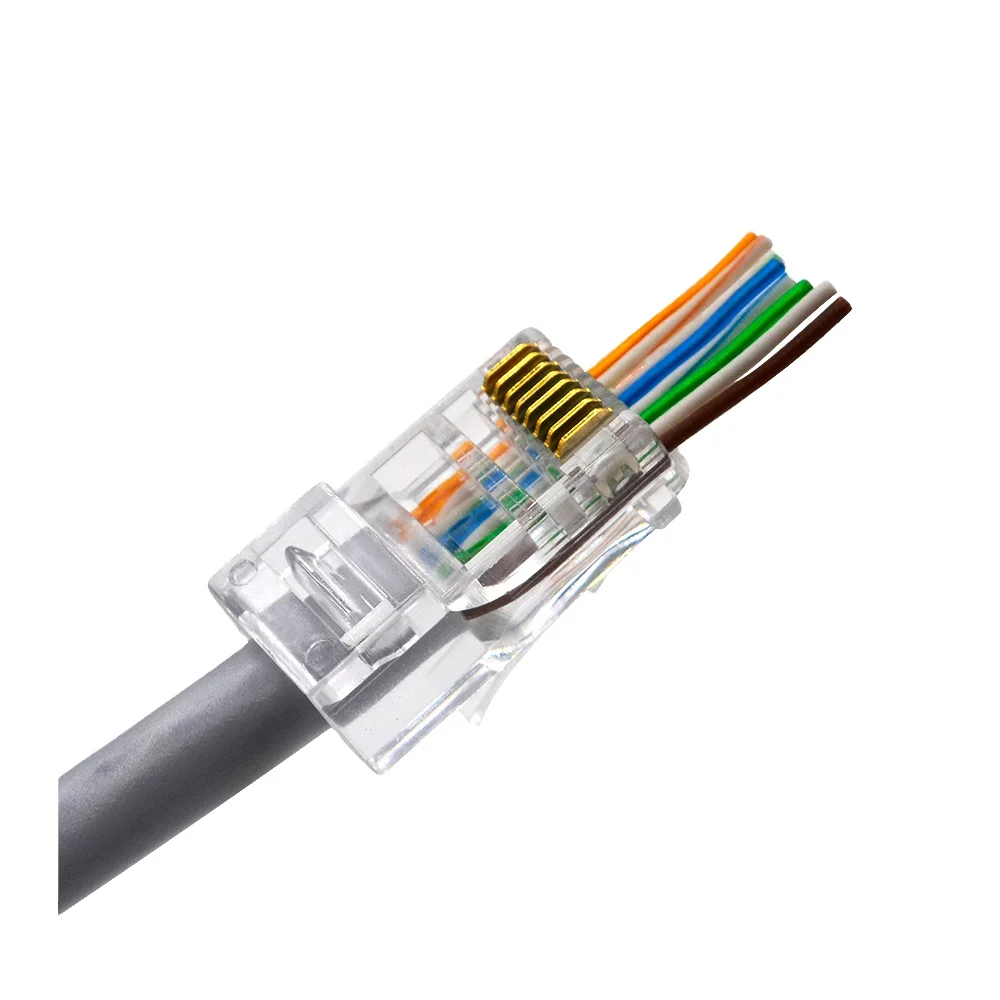 Rj45 Pass Through Plug Utp Ethernet Cables Network Modular Plug Cat5e ...