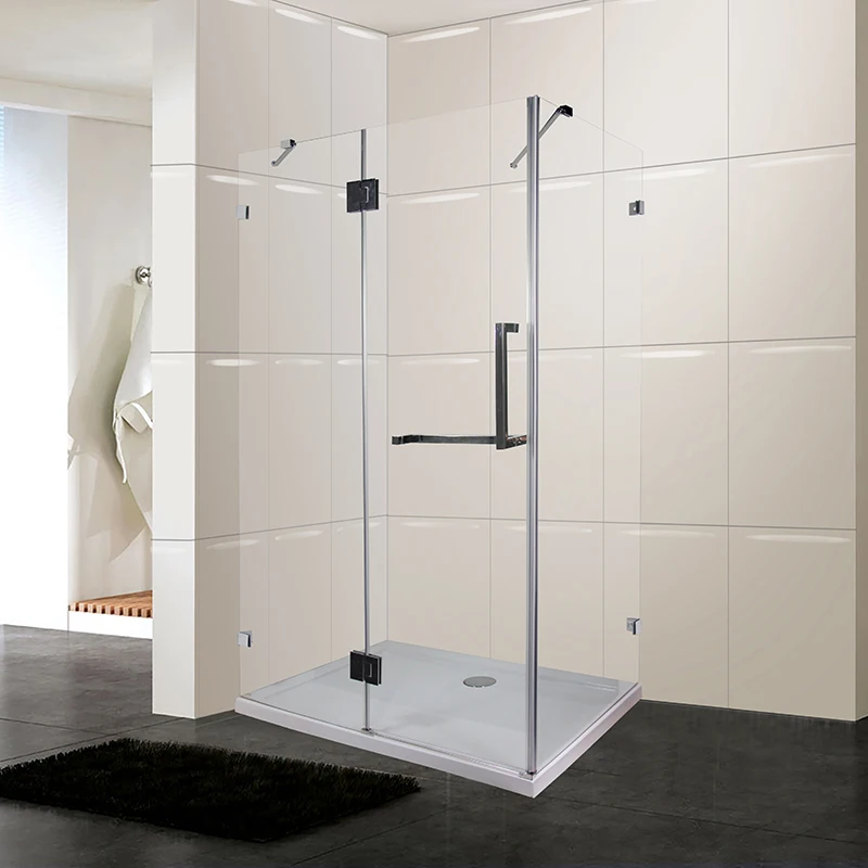 Glass Pivot Bathroom Panel Built In Complete Corner Frameless Shower ...