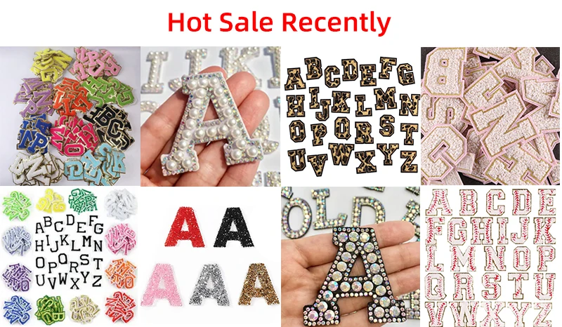 DIY Pearl Rhinestone Words Iron on Letter Patches