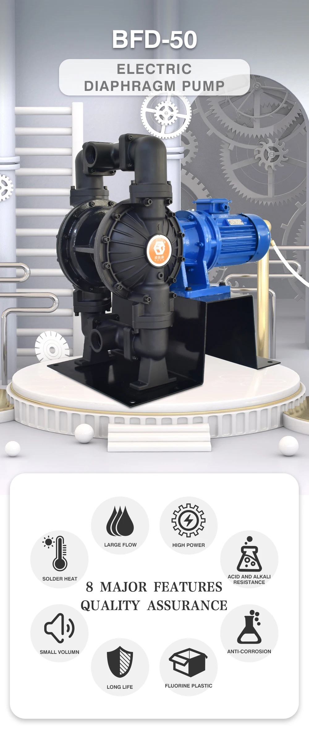 Godo Bfd-50l 2-inch Electric Double Diaphragm Oil Pump Large Flow ...