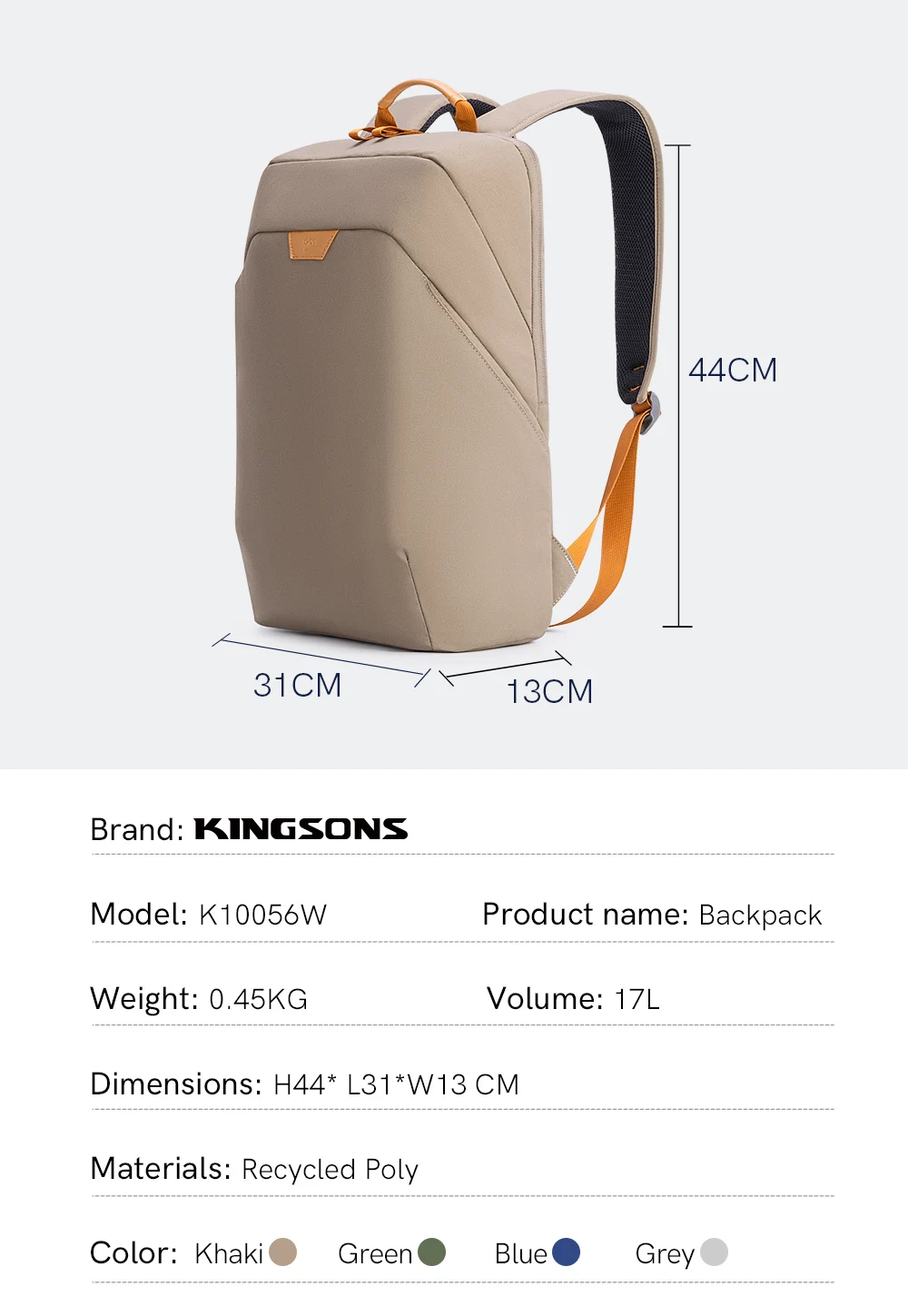 RPET Recycle Plastics into Real Products - Waterproof Laptop Backpack