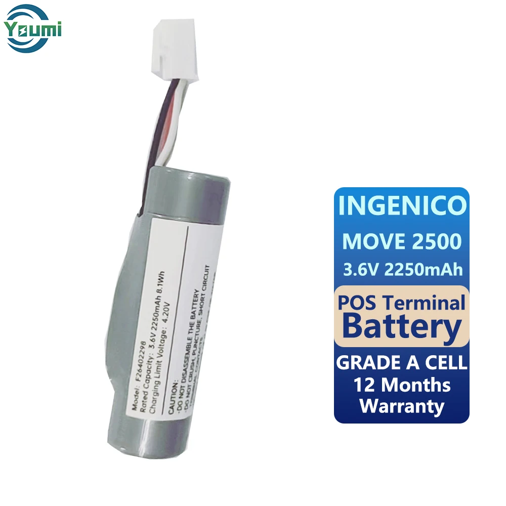 Youmi Ingenico Move 2500 3.7V 2600mAh Pos Terminal Battery for Ingenico ...