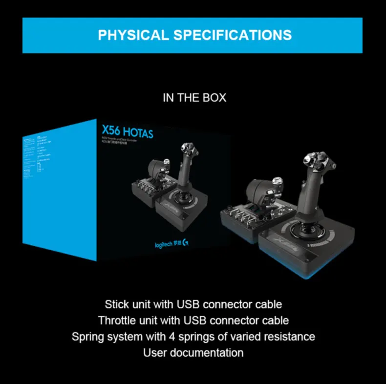 Logi Tech X56 Rgb Throttle And Stick Controller Flight Simulator ...