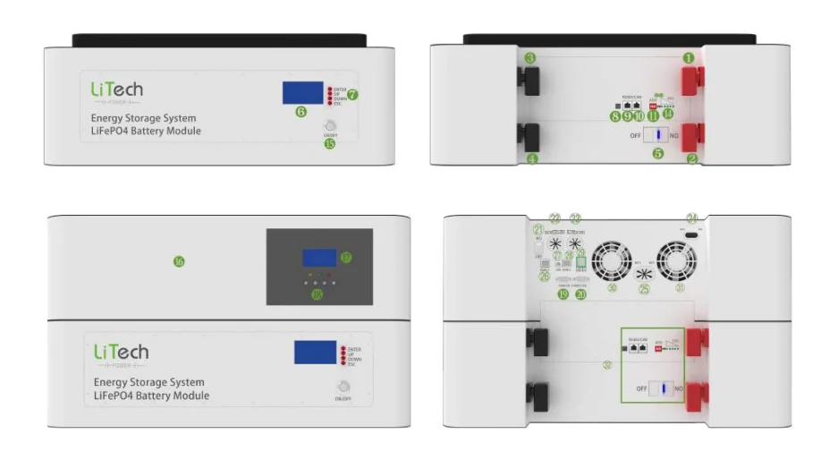 Litech Power High Quality Lithium Ion Battery Lifepo4 48v 100ah 200ah ...