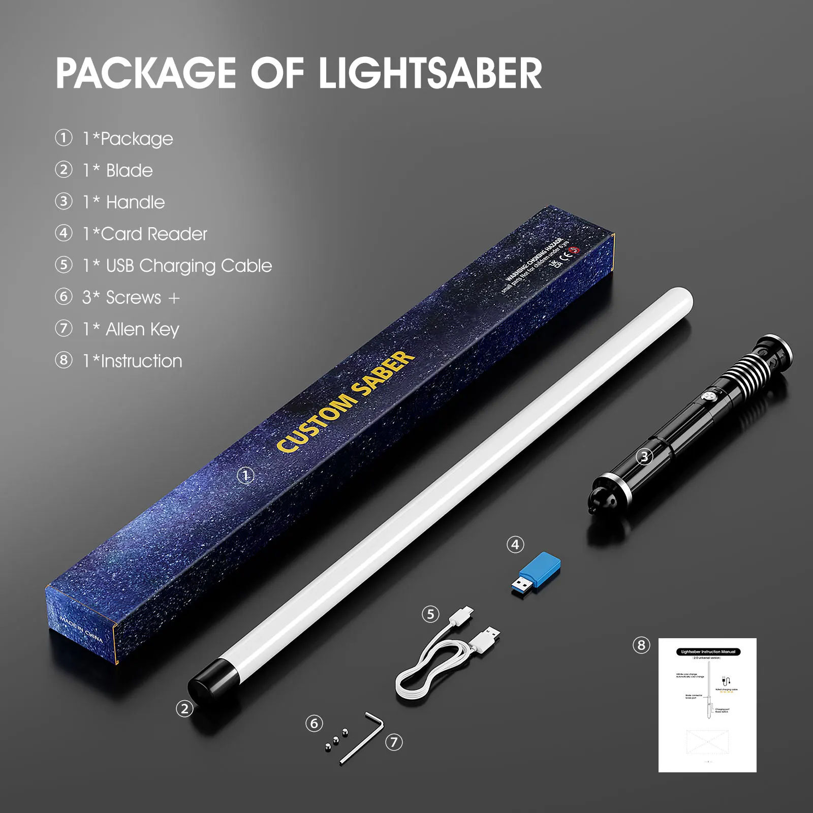Hl Saber Juedi Custom Graflex Kit Lightsaber Metal Hilt With High ...