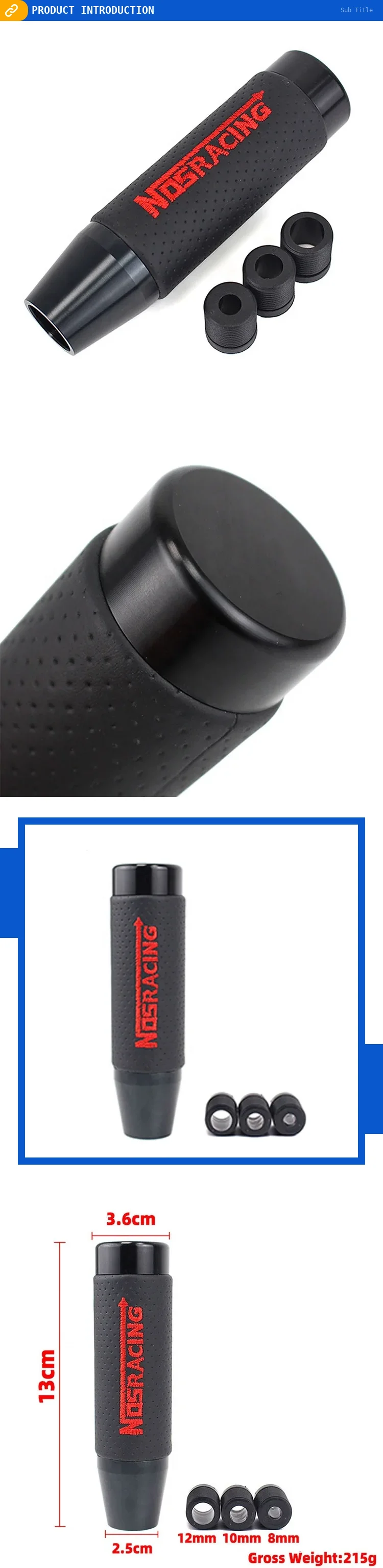 Nosracing 13cm Leather Aluminum Racing Jdm Tuning Universal Shifter ...