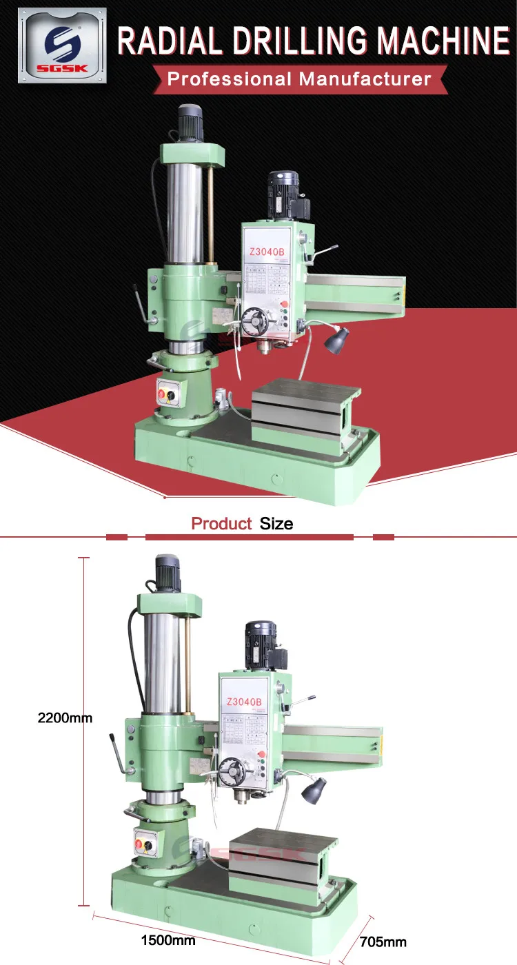 Hydraulic Radial Drill Machine Z3050x14b 50mm China Radial Drilling ...