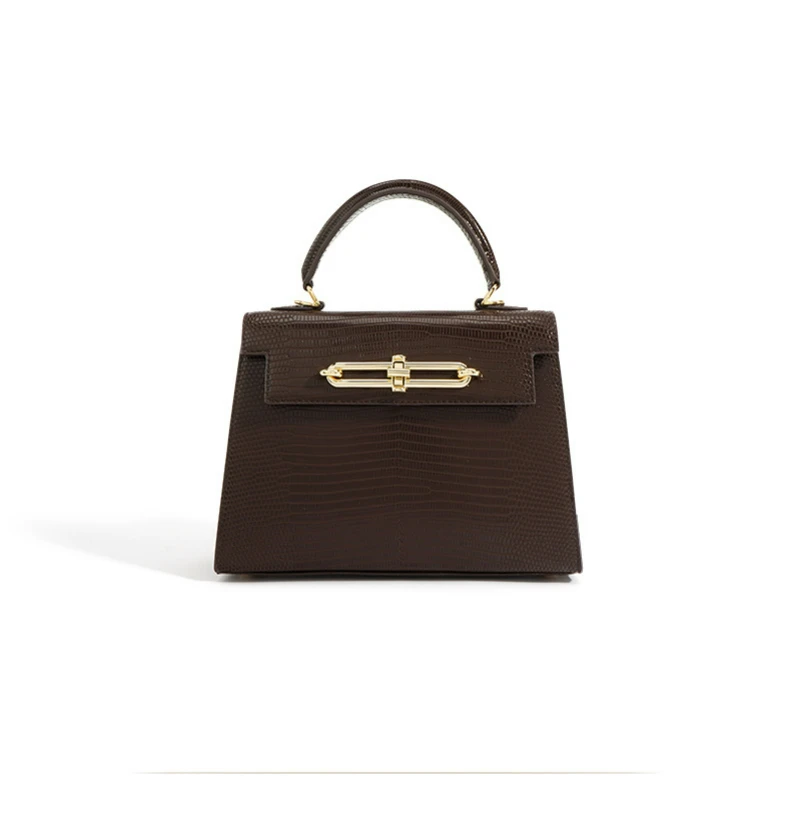 Luxury Lizard Print Cowhide Ladies Handbag - Stylish & Durable