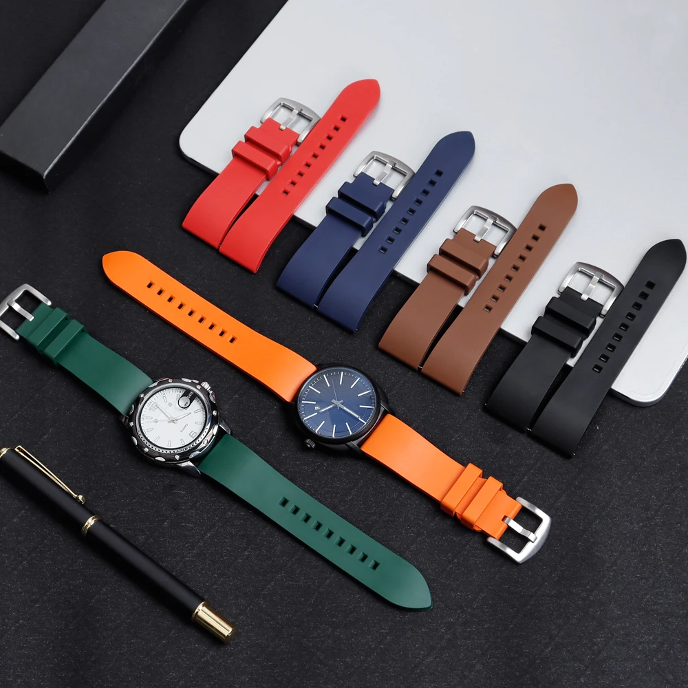 20mm 22mm Quick Release Diver Watch Bands Fluororubber Vulcanized Fkm ...