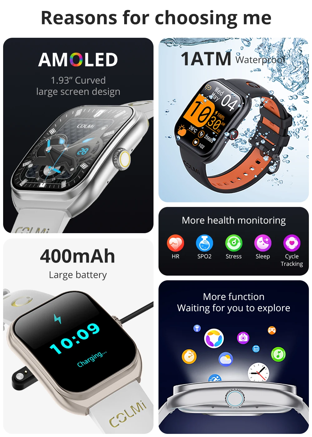 COLMI P86 Smart Watch - AMOLED Display & Answer Call Function