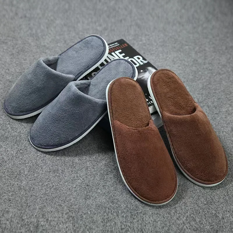 Five-Star Hotel Beauty Salon Slippers Disposable Coral Fleece Thick ...