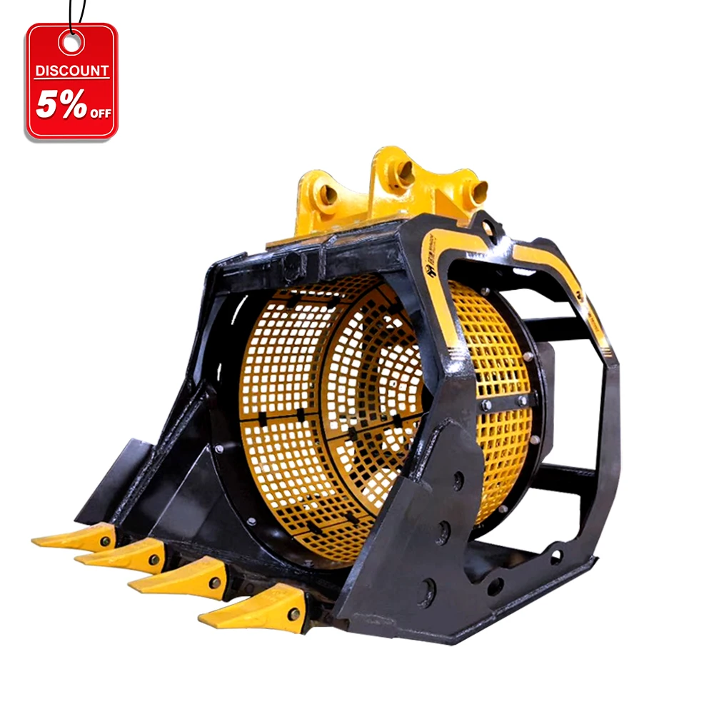 MONDE excavator rotary screening BUCKET rotation screener bucket 20 ton ...