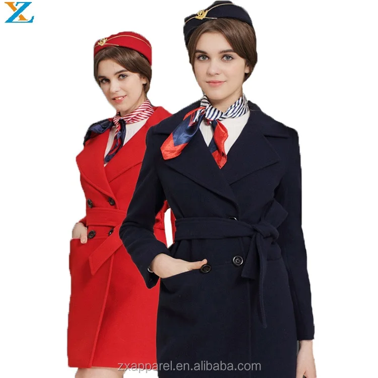 Professional Stewardess Uniforms Suit Airline Dress Skirt Vest Sets ...