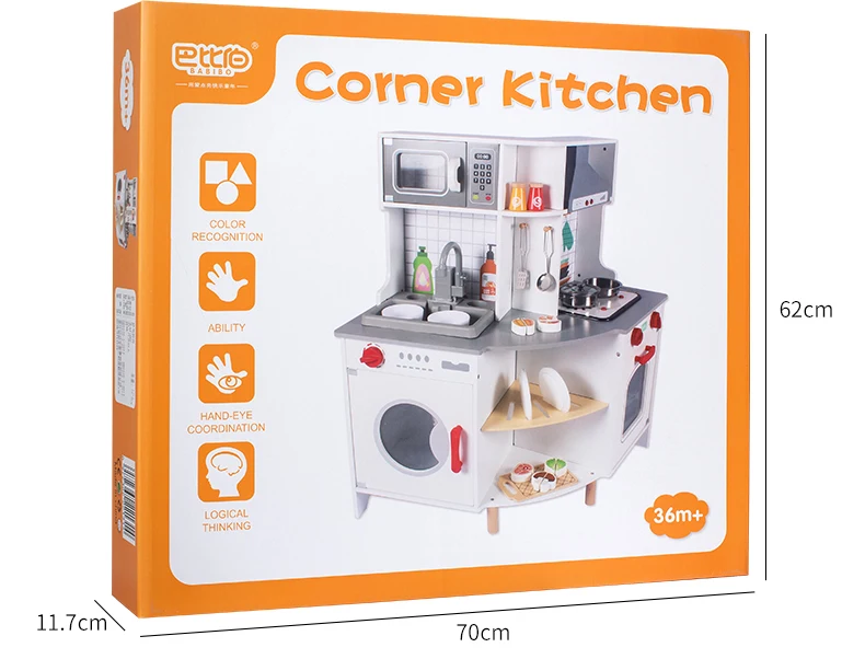 Wooden Kids Corner Kitchen Sound And Light Kitchen Toys With Water ...