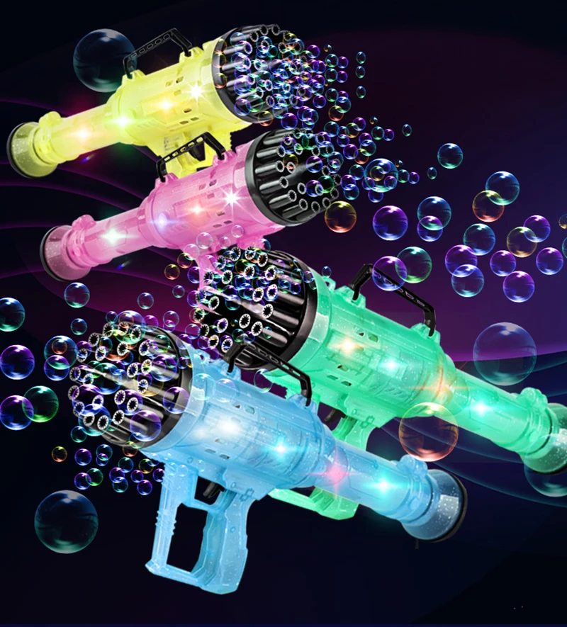 Outdoor Rocket Boom Machine Kids Electric Toy - 21 Hole Bubble Gun Shooter