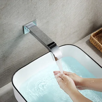 Commercial Automatic Wall Mount Polished Chrome Sensor Bathroom Faucet ...