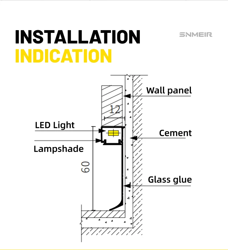 Senmry Gold Skirting Luminous Aluminium Skirting Board With Led Light ...