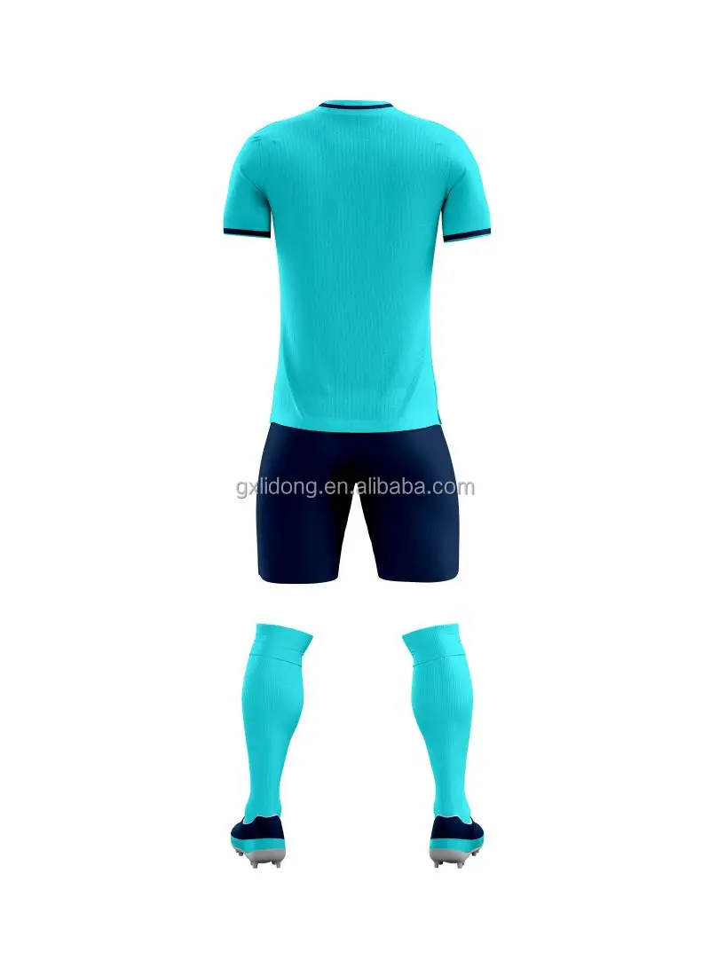 Blue Football Team Uniform Sets - Quick Dry Soccer Jerseys