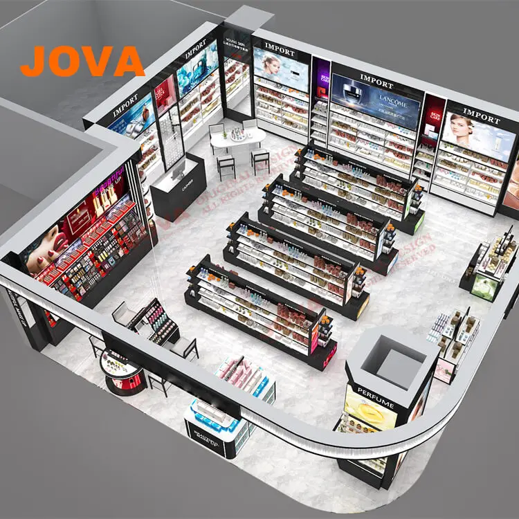 Modern Cosmetic Decor Wall Cosmetic Shelf Display Cabinet Cosmetic Shop ...