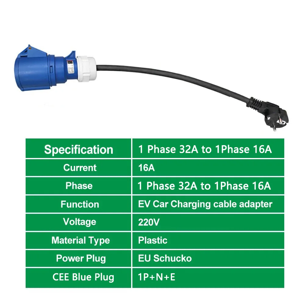 Wholesale 16A 32A EV Charging Plug Adapter Schuko to CEE Socket Factory ...