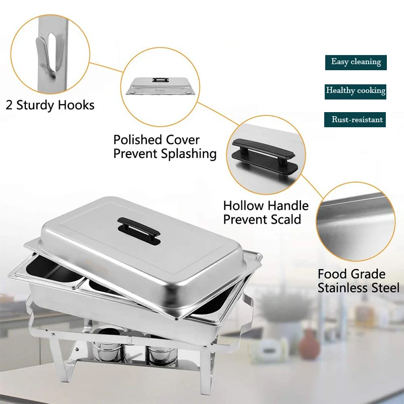Stainless Steel Chafing Dish Buffet Food Warmer Oblong Chafing Dishes ...