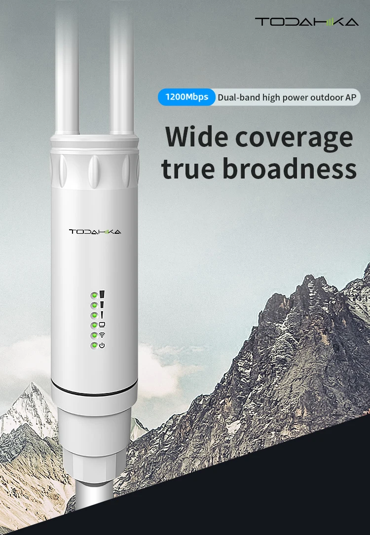 Todahika 1200mbps Outdoor Wireless Access Point - 1km Range