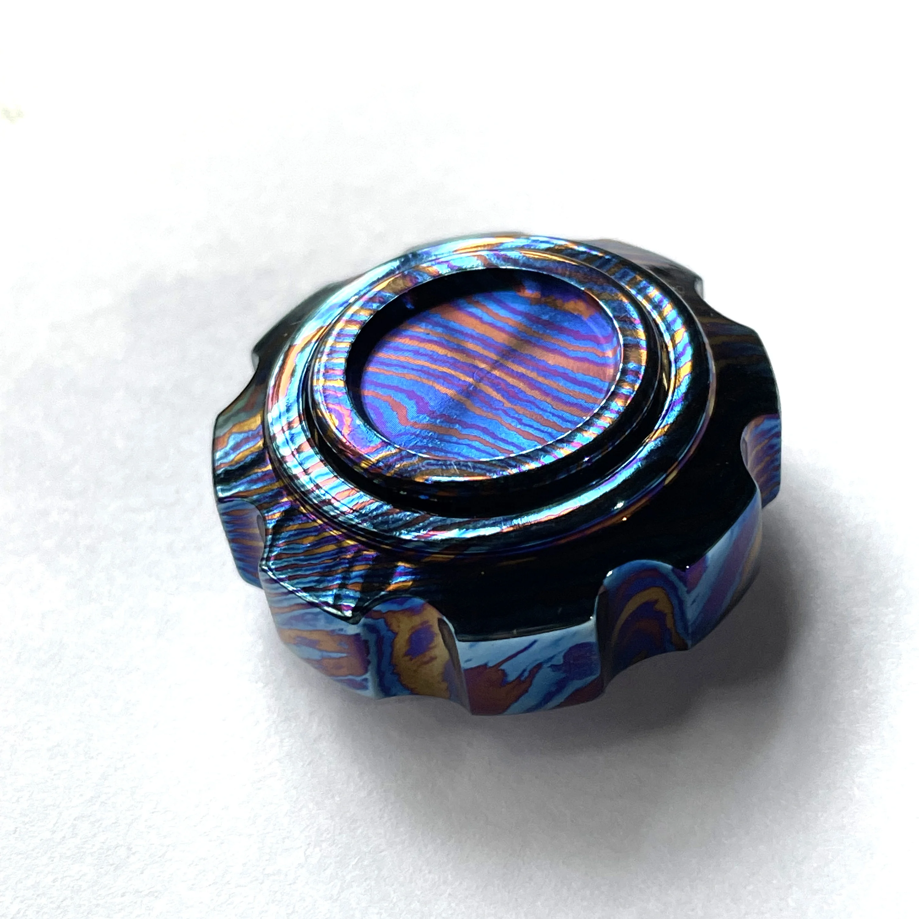 Ti Damascus Titanium Fidget Spinner - Stress Relief Tool