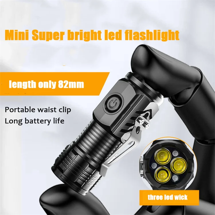 Mini Super Bright Three Eyed Mini Light Waterproof Cap Clip Lamp Super ...