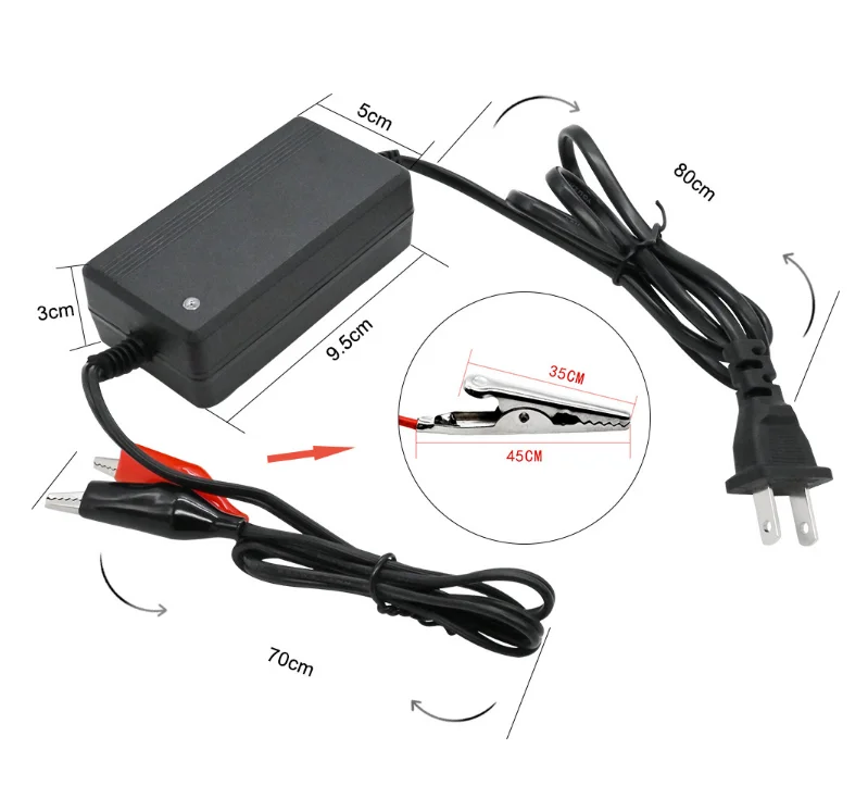 12V Lead Acid Battery Charger - 13.8V 3A Three Stage Charger