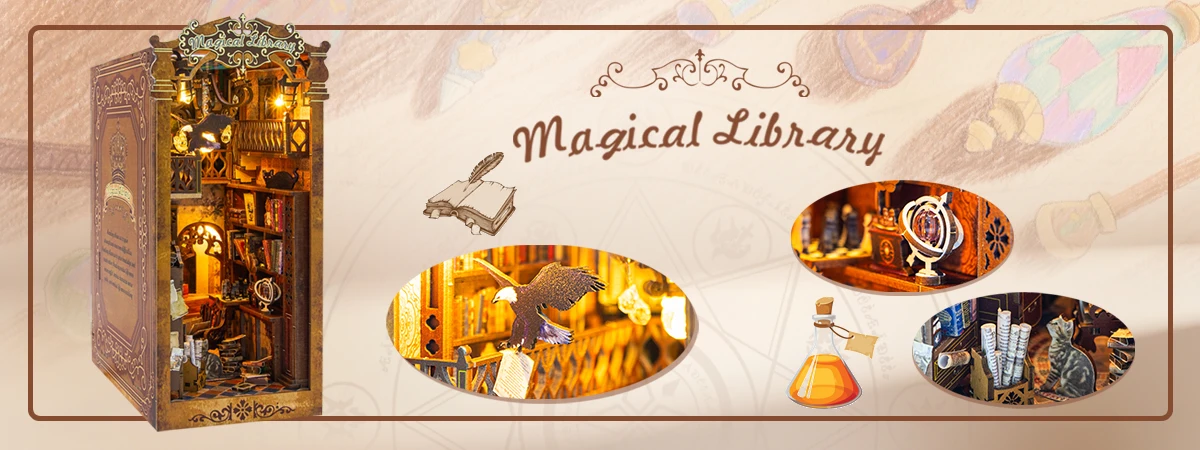 2025 Hongda New Design Book Nook M2513 Magical Library Handmade Diy ...