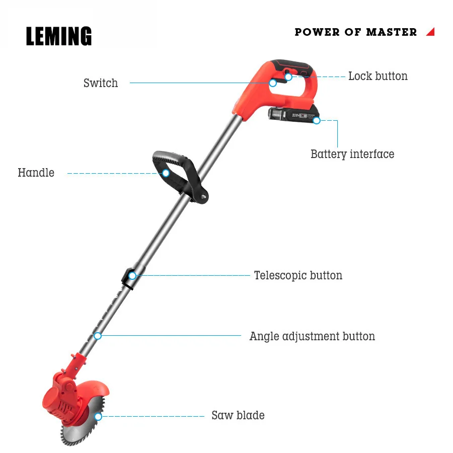 Edger Electric Double Battery 21v Powered String Cutting Trimmer Brush ...