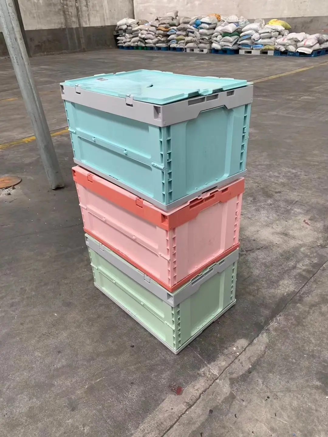 Longshenghe Plastic Transport Crates Collapsible Folding Moving Box ...