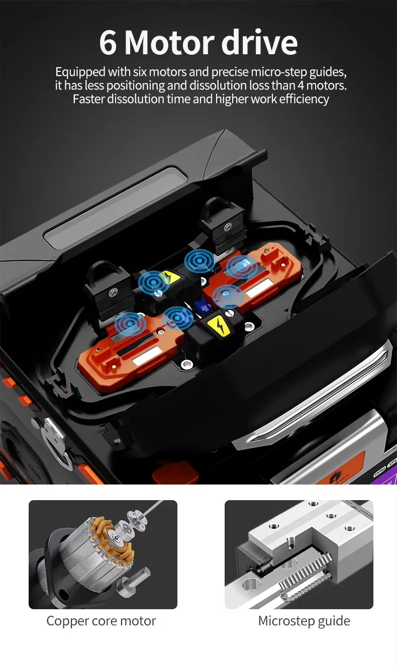 M5 Splicing Machine Fiber Optic Fusion Splicer 6 Motors 8s Fast ...