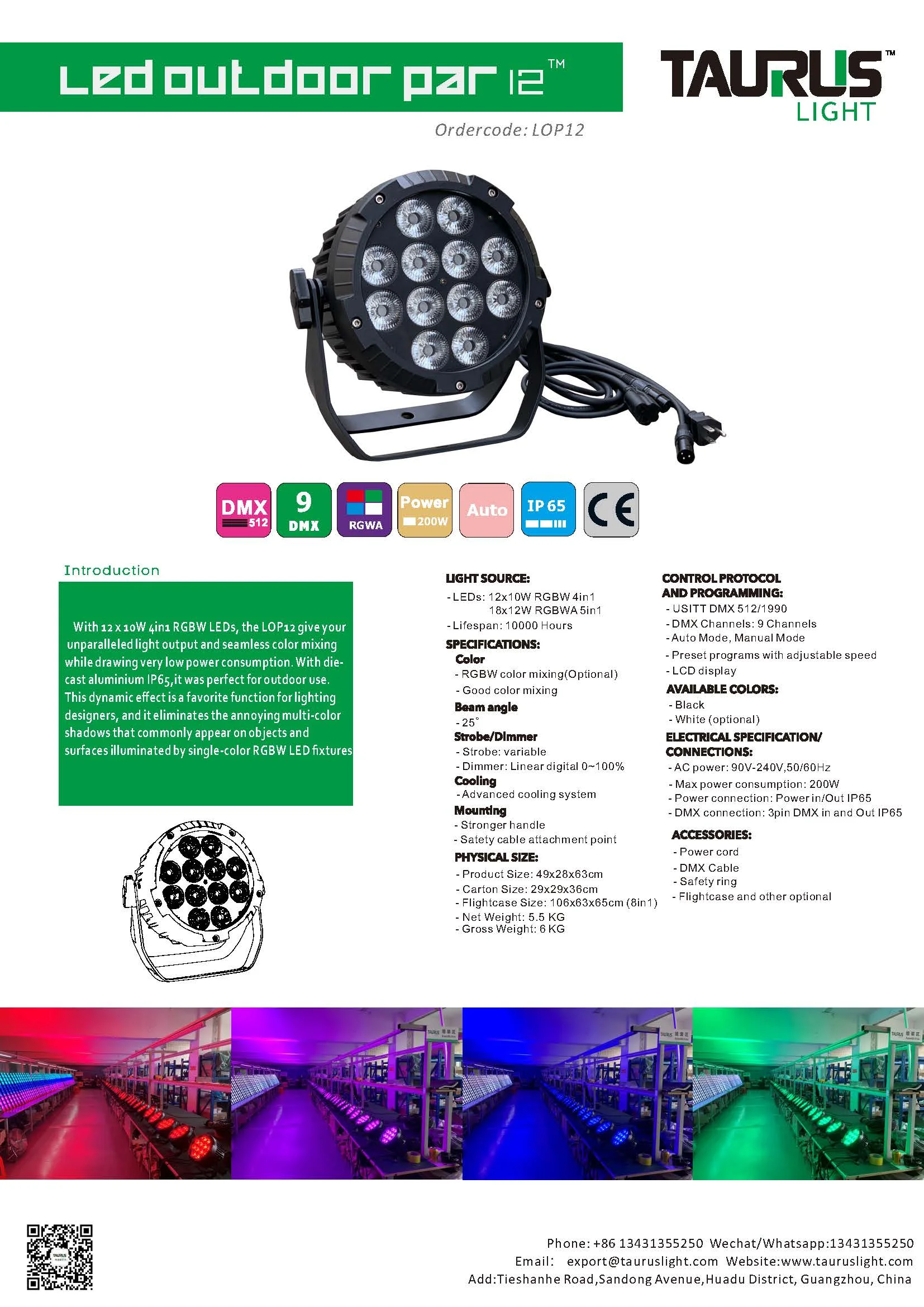 Professional Outdoor Dmx Waterproof Ip65 12x10w Rgbw Led Par Light ...